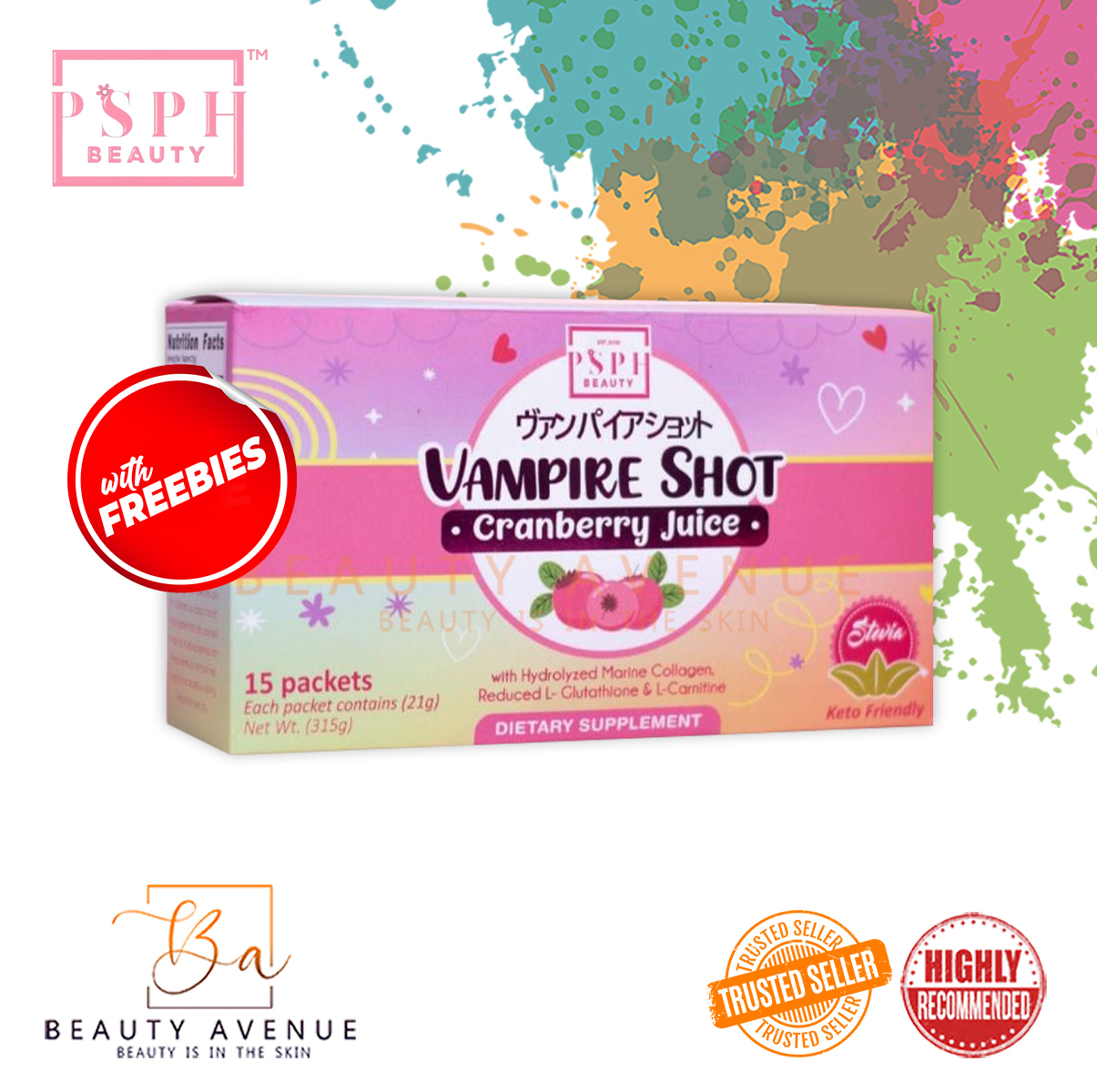 Vampire Shot Cranberry Juice PSPH Beauty 15 sachets (with Freebies ...