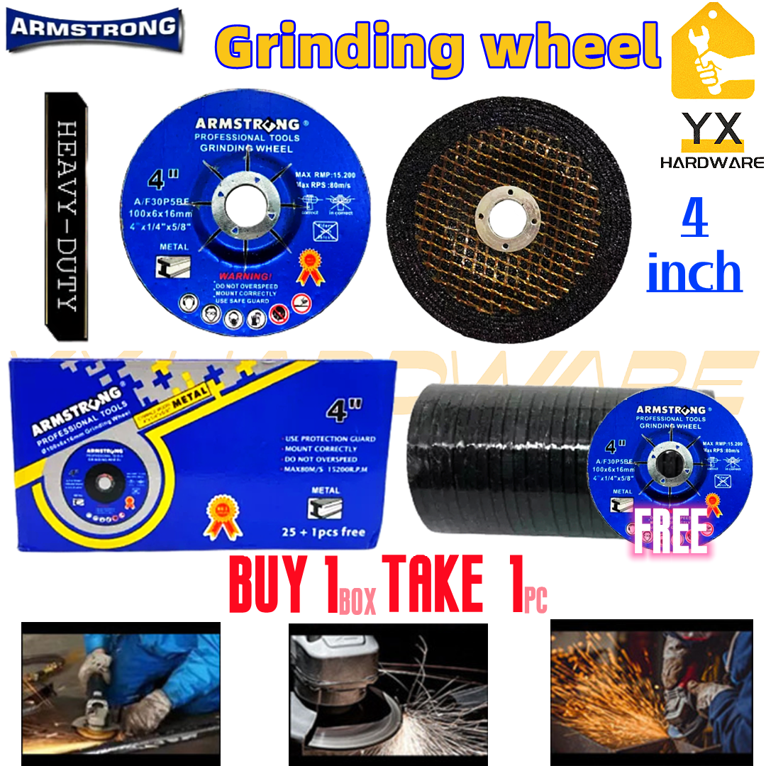 ARMSTRONG GRINDING DISC 4” For Metal / Stone 25pcs. + Free 1pc. | Lazada PH