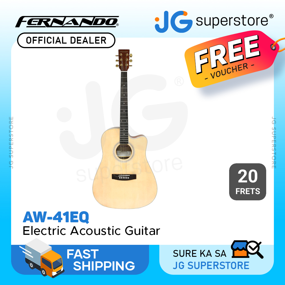 Fernando AW-41EQ 20-Fret 6-Strings Electric Acoustic Guitar with 41 ...