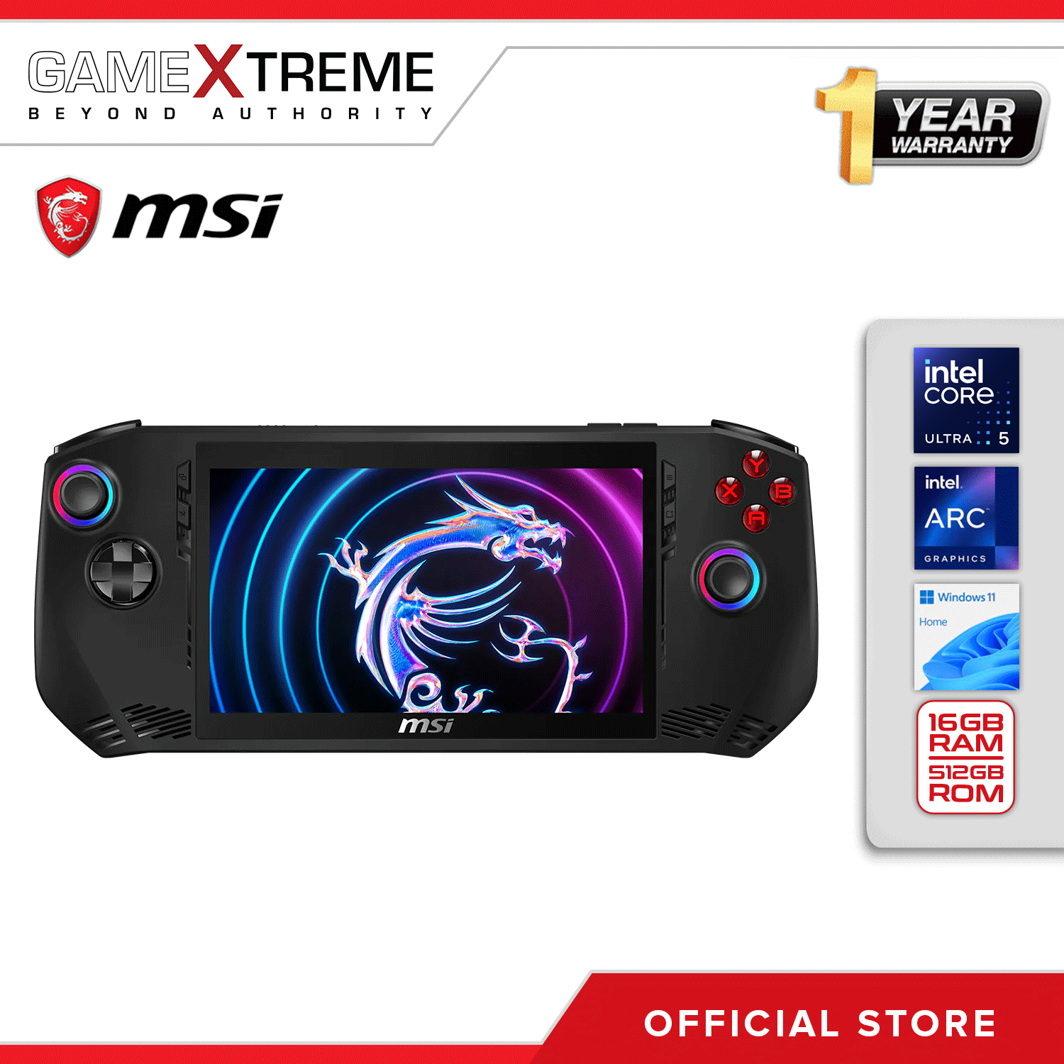 MSI Claw A1M Handheld Portable Gaming | Intel Core Ultra 5-135H ...