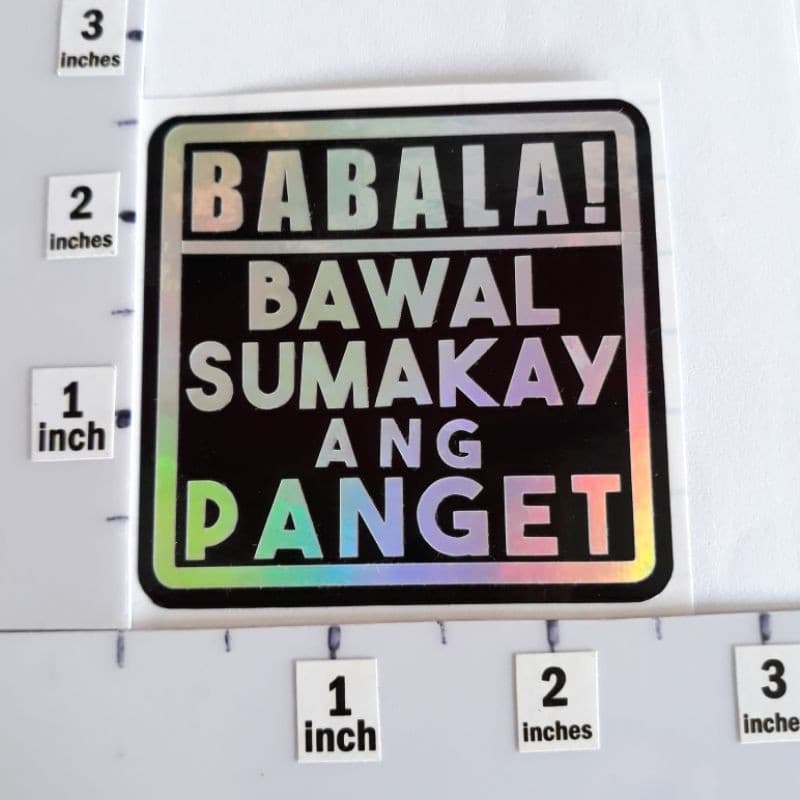 Babala: Panget Sticker Decal in Silver, Gold & Hologram | Lazada PH