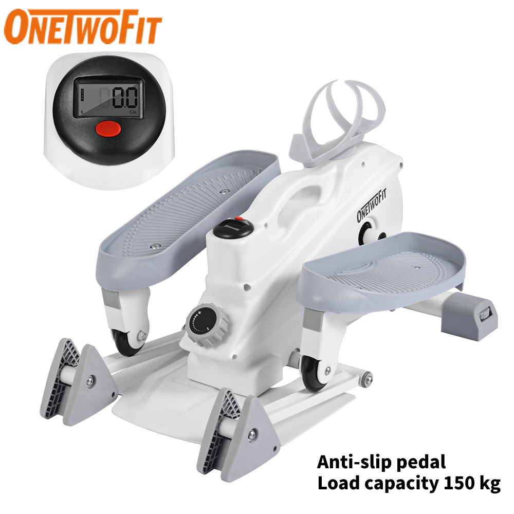 OneTwoFit Mini Elliptical Machine Exercise Bike Stepper With Tension ...