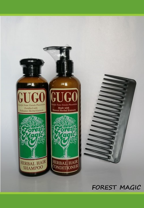 Forest Magic Gugo Shampoo and Conditioner 250ml with FREE Wide Gap Comb ...