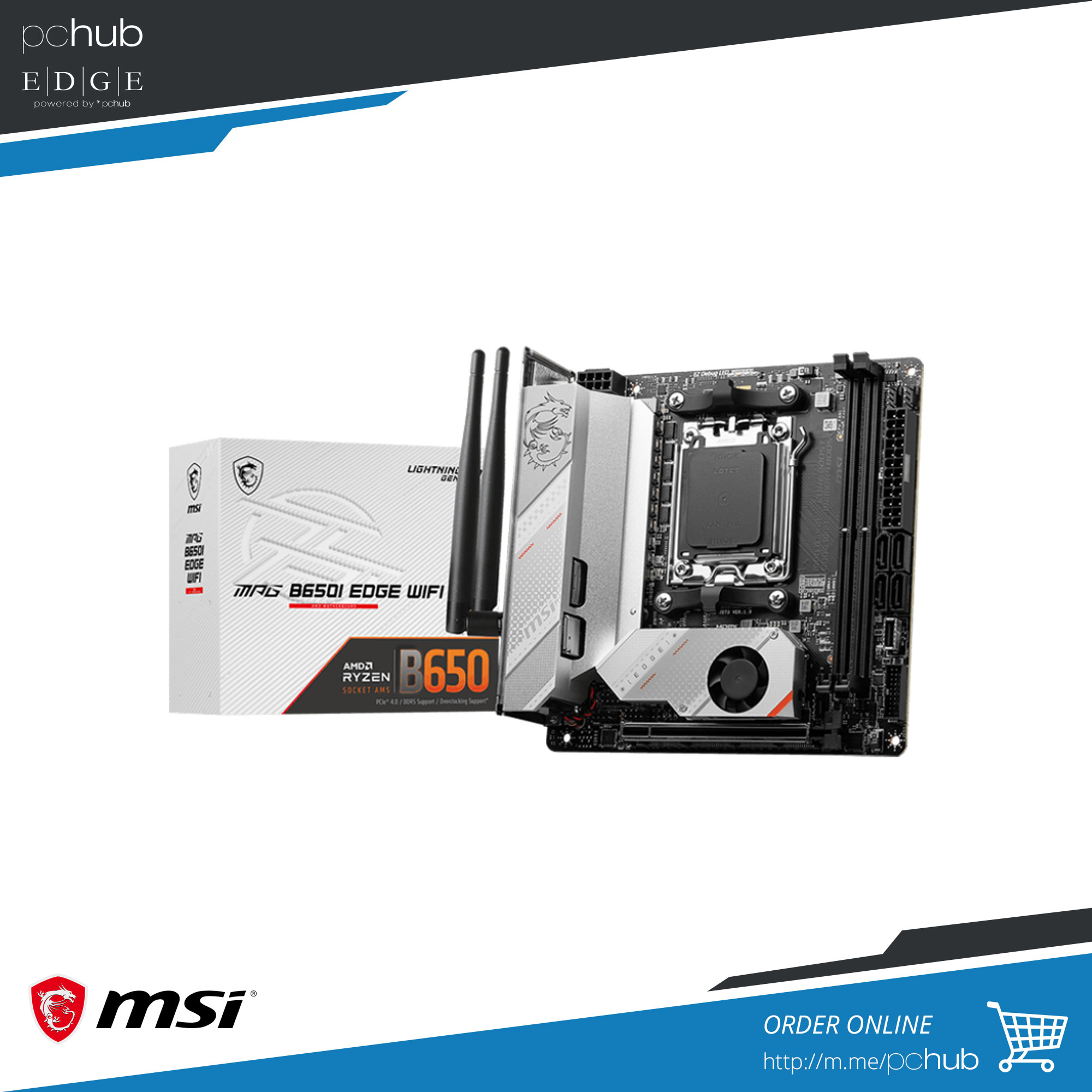 PChub | MSI MPG B650I EDGE WiFi, AM5, ITX, 2*ddr5 | Lazada PH