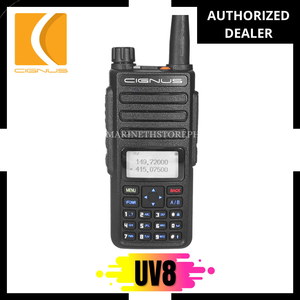 !!!FREE EARPIECE!!! Cignus UV-8 / UV8 Dual Band 8 Watts Two Way Radio NTC Type Approved | Lazada PH