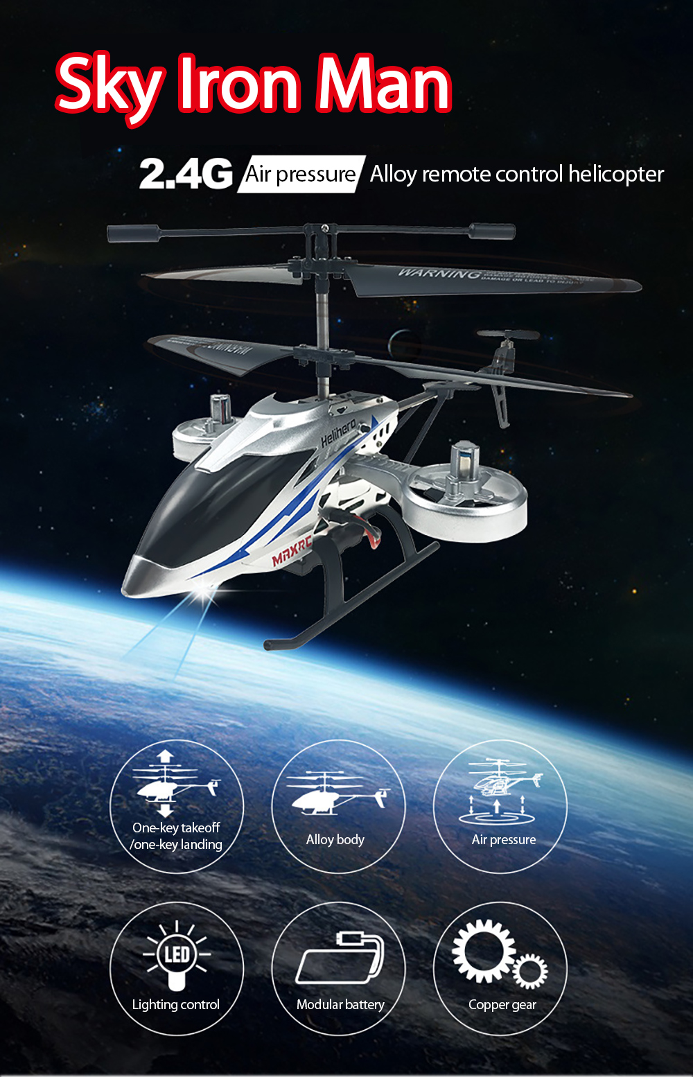 HB321 4 Pass 2.4Gรีโมทคอนโทรลเฮลิคอปเตอร์Airความดันความสูงคงที่One Key ...