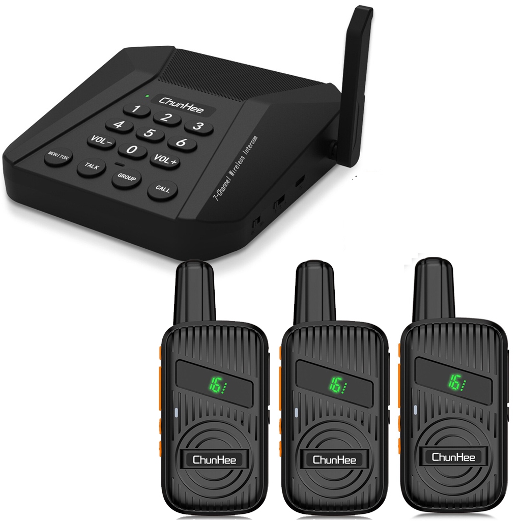 ChunHee Wireless Intercom and Radio System for Home and Business - 21/16 Channels, Long Range ...
