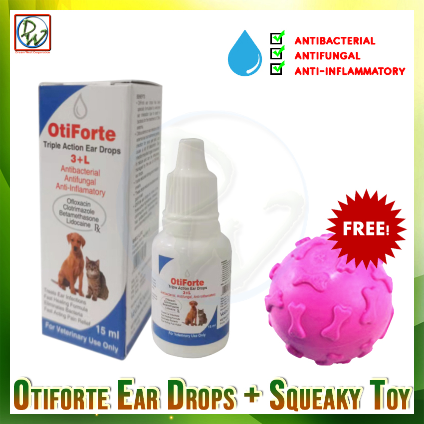 (WITH FREE) Otiforte Triple Action Ear Drops Antibacterial Pet Ear ...