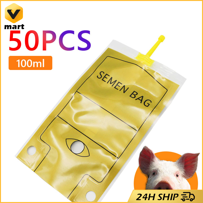 50Pcs 100ml Disposable Pig Semen Storage Sealed Insemination Bag for ...