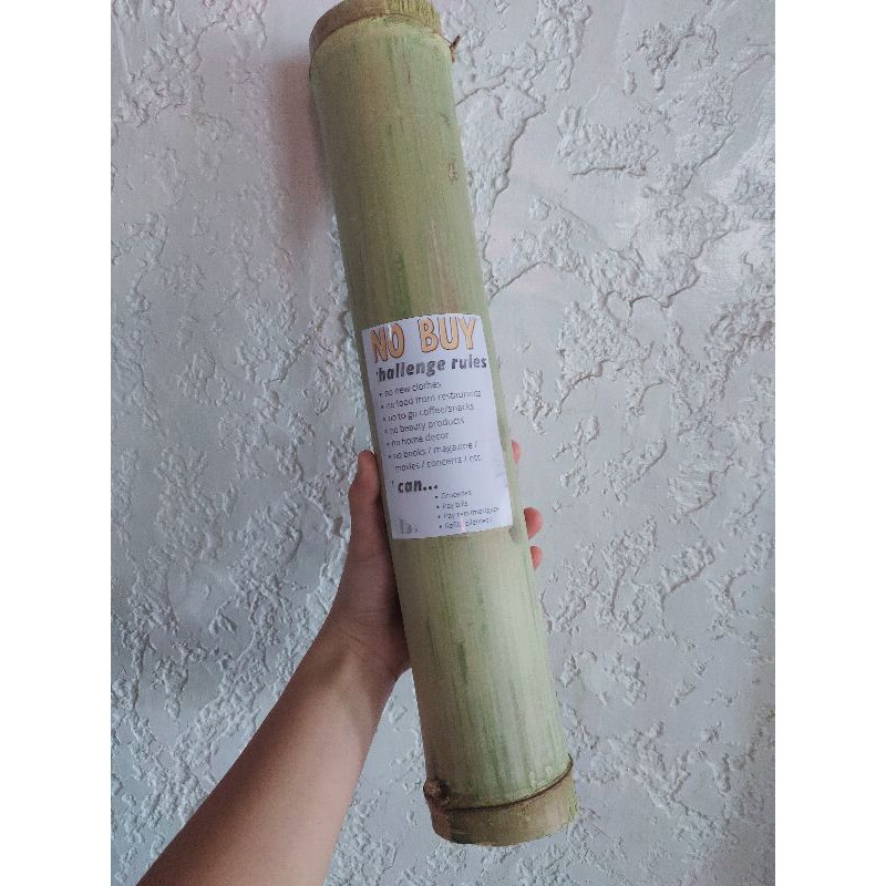 bamboo kawayan alkansya money storage jumbo with free barnis | Lazada PH