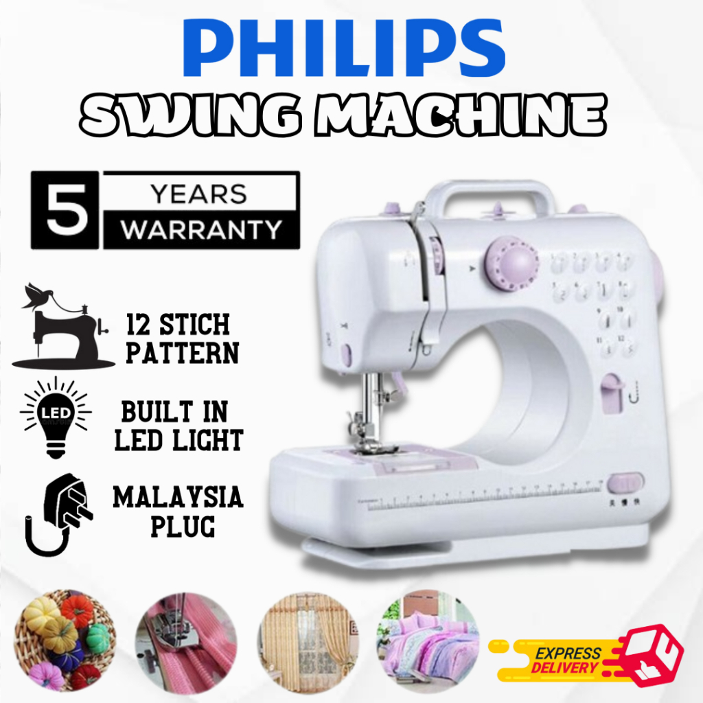 Philips Portable Sewing Machine FHSM 505A Pro Upgraded 12 Sewing ...