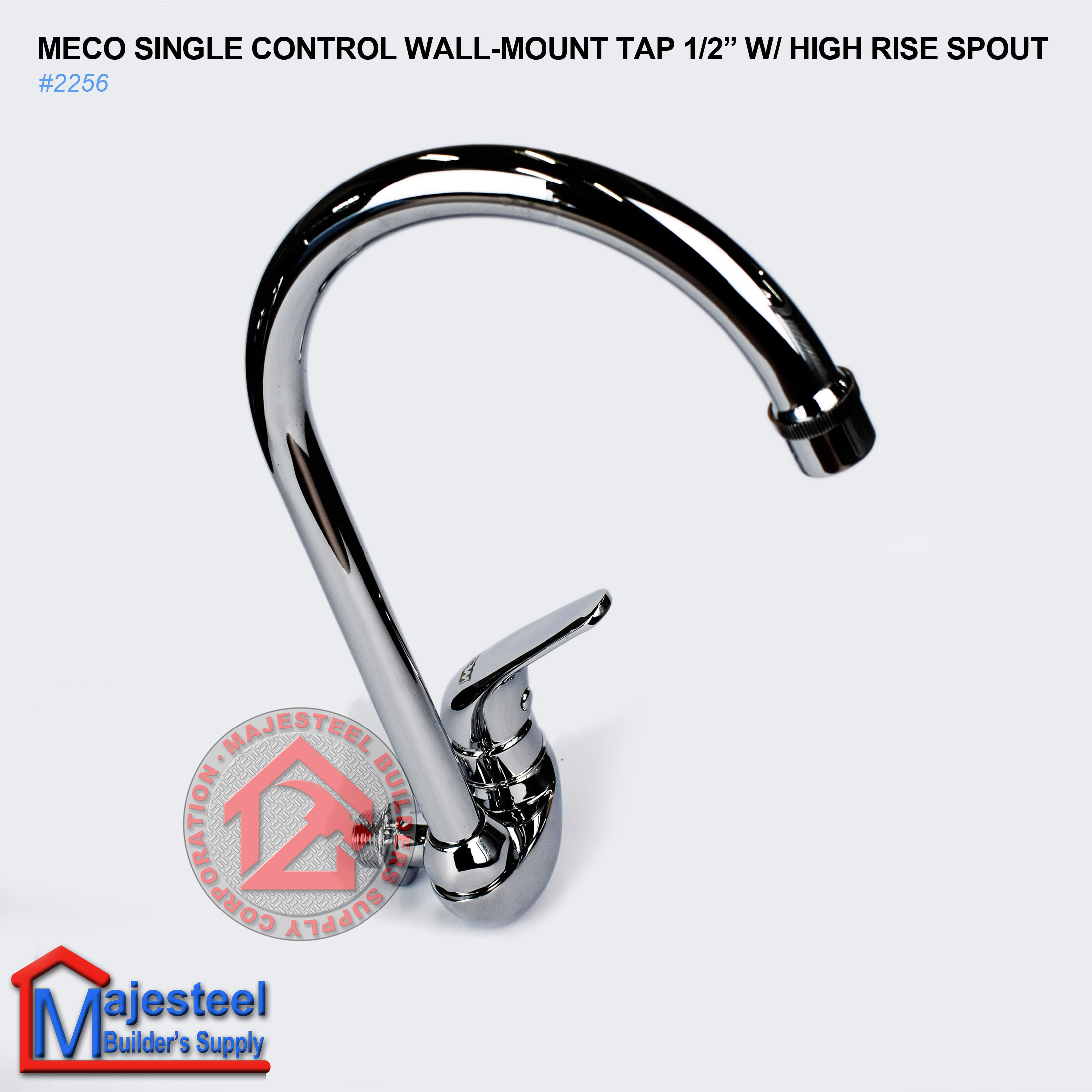MECO Single Control Wall-Mount Tap with High Rise Spout Gooseneck ...