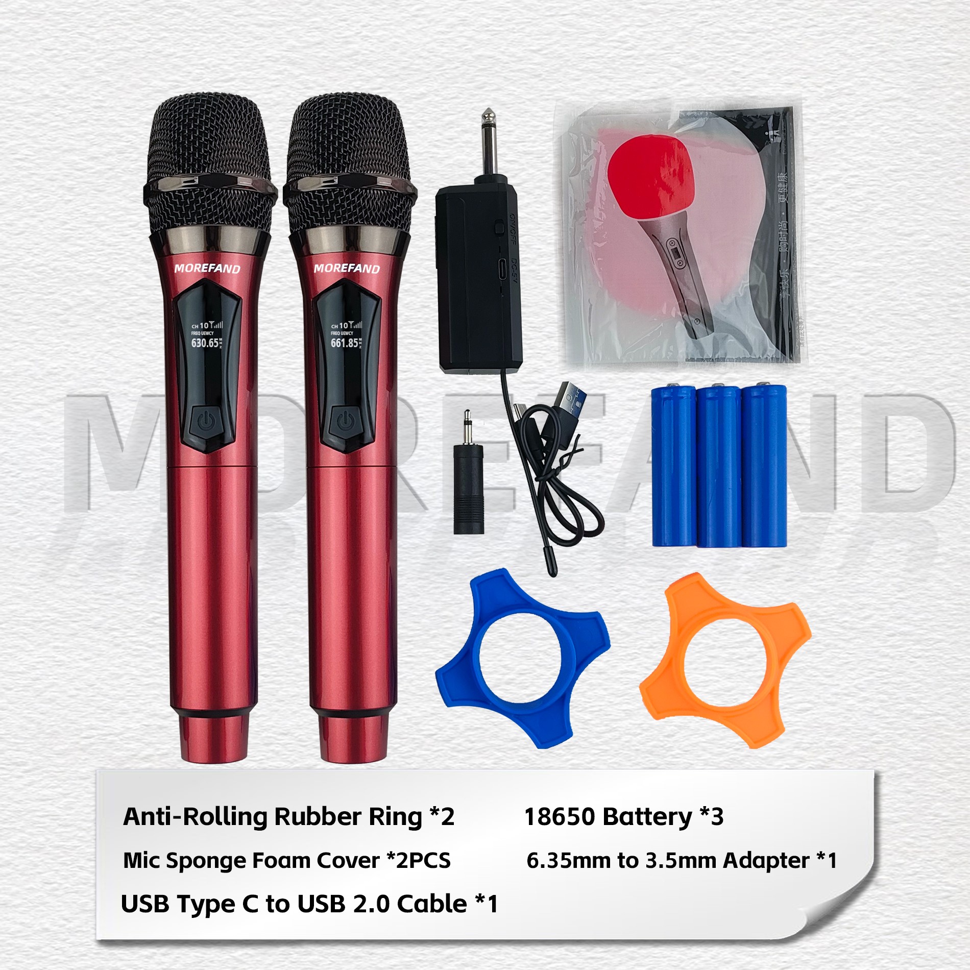 UHF Wireless Microphone Dual Microphone Microphone Receiver/Wireless ...