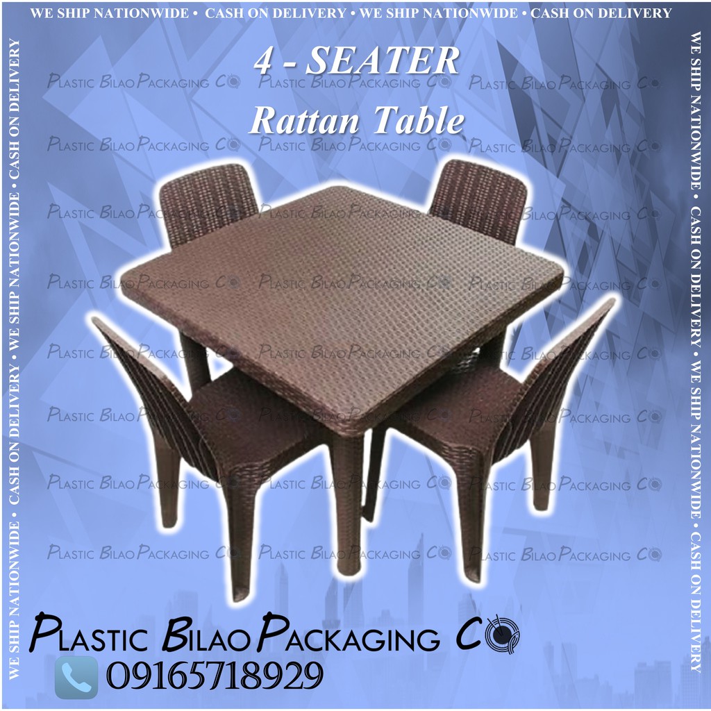 Plastic Rattan Dining Table 4 Seater PLASTIC BILAO (Packaging Co ...