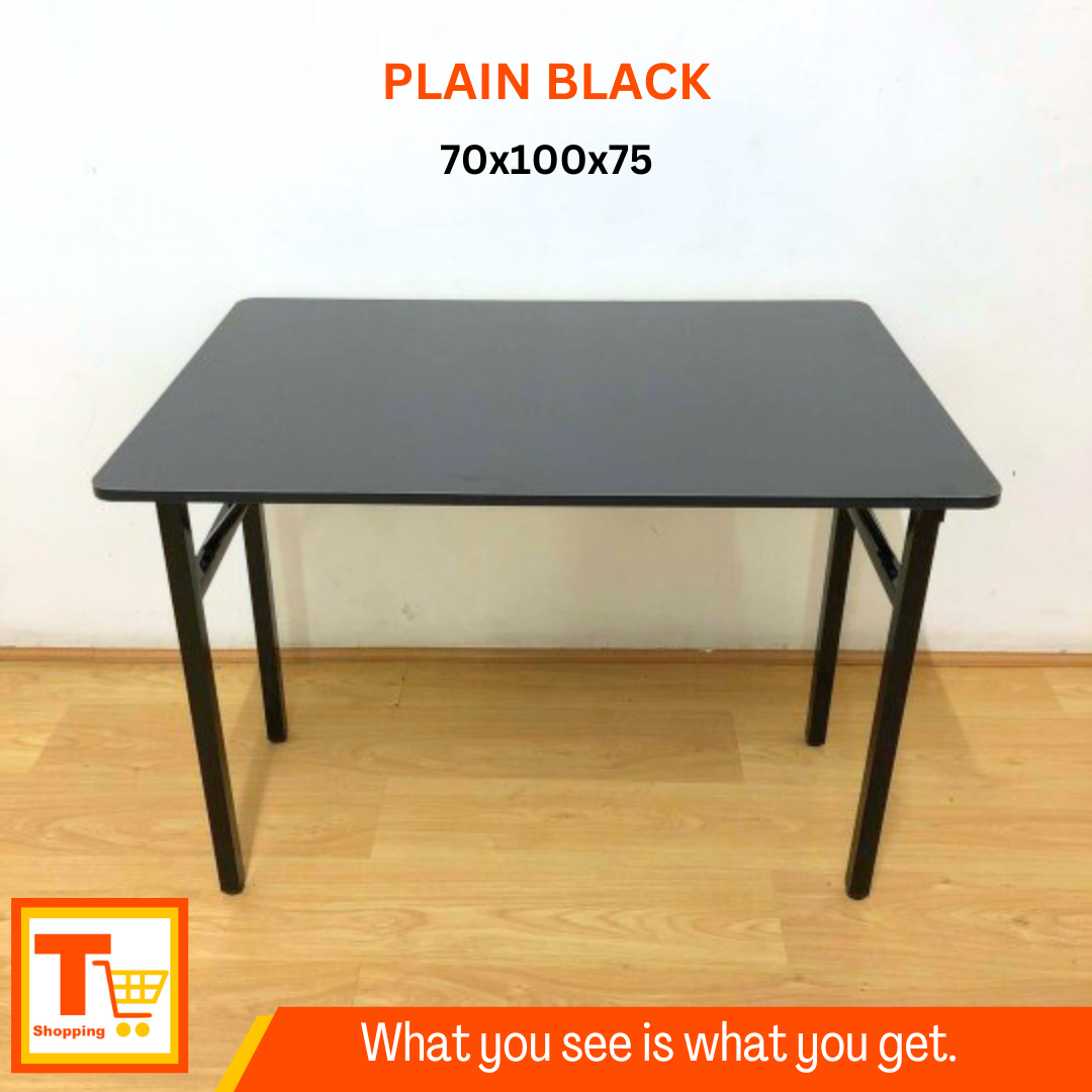 FOLDABLE TABLE - DINING TABLE / OFFICE TABLE / STUDY TABLE (PLAIN BLACK ...