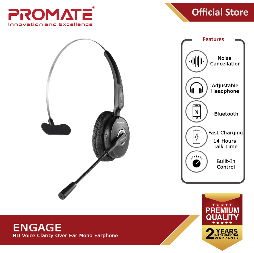 Promate Engage HD Voice Clarity Over Ear Mono Earphone | Lazada PH