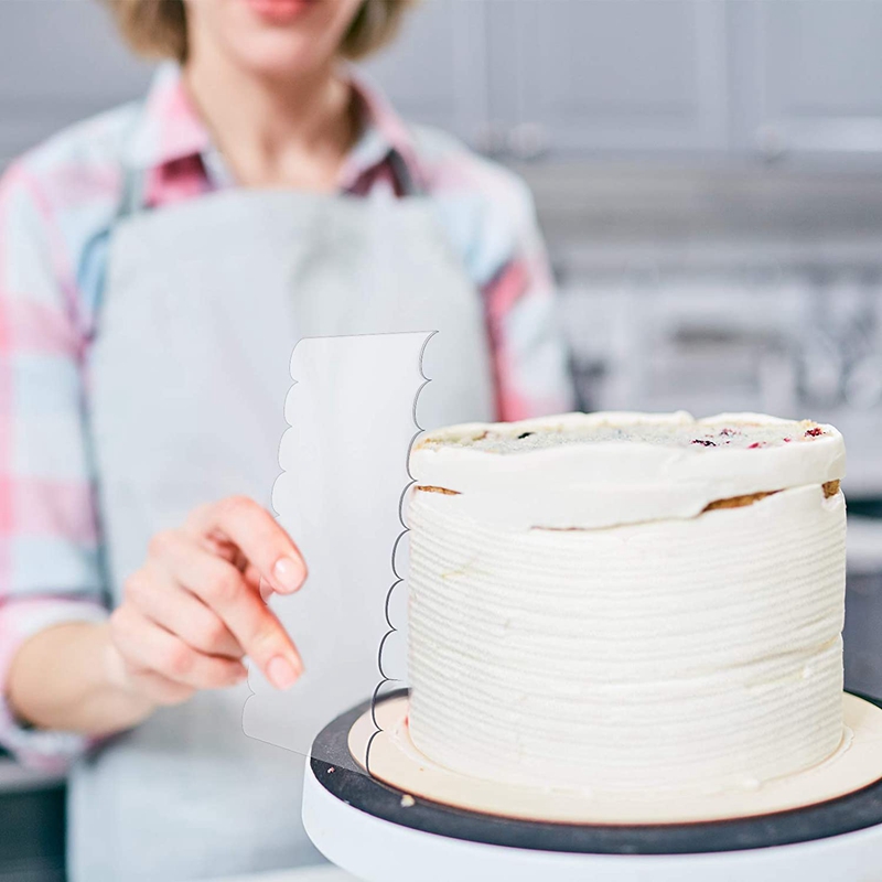 4 Pieces Clear Acrylic Icing Frosting Buttercream Large Cake Smoother ...