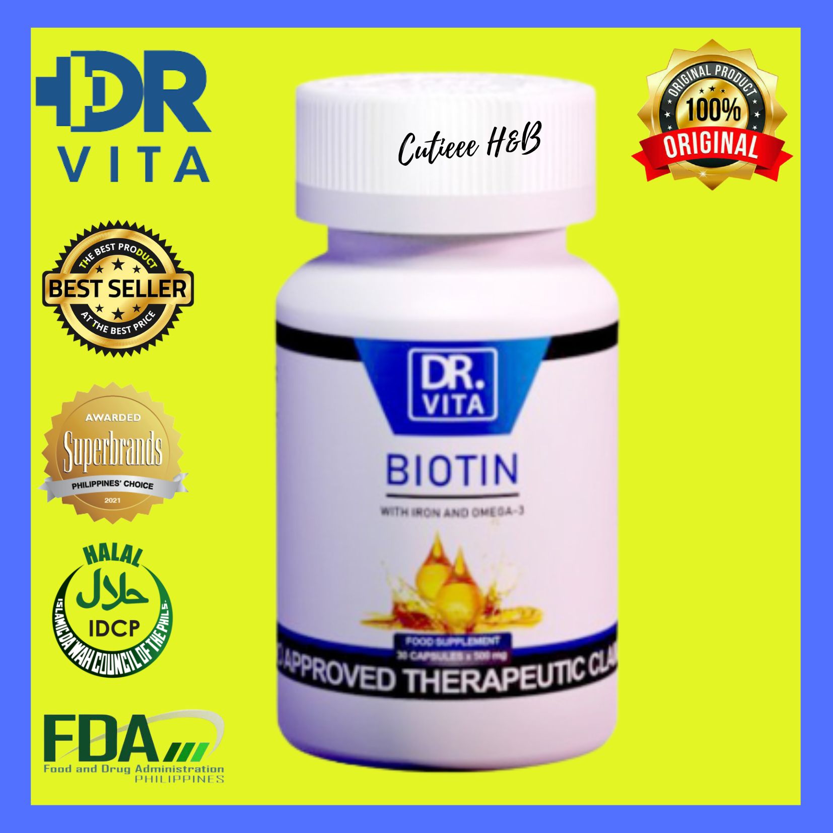 Dr. Vita Biotin for men with Iron and Omega-3 | Lazada PH