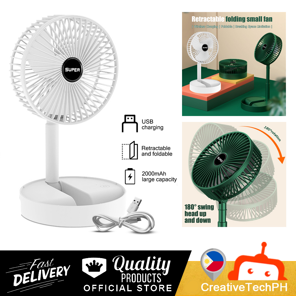 WHITE rechargeable fan mini portable spray electric fan chargeable usb ...