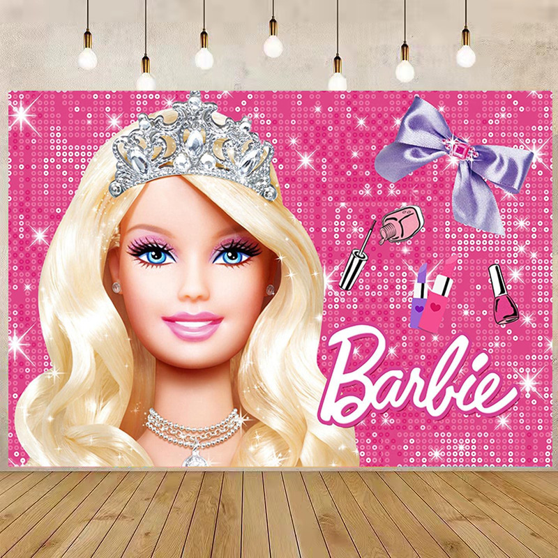 Barbie themed Princess girl photography party decoration banner ...