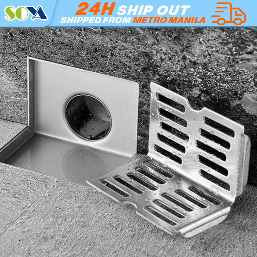 Corner Floor Drain 304 Stainless Steel L-shaped Side Drain Grid Floor ...