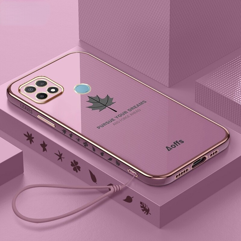 Luxury Straight Edge Plating Phone case For OPPO A15 A15S A35 2021 ...