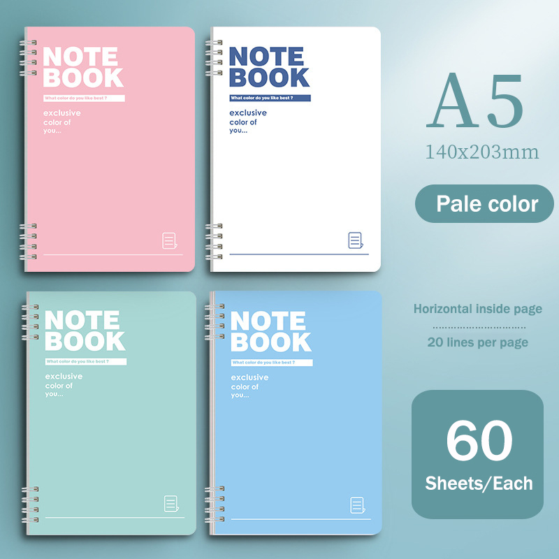Hami 4pcs A5 Spiral Notebook For High School Morandini Color Loose Leaf ...