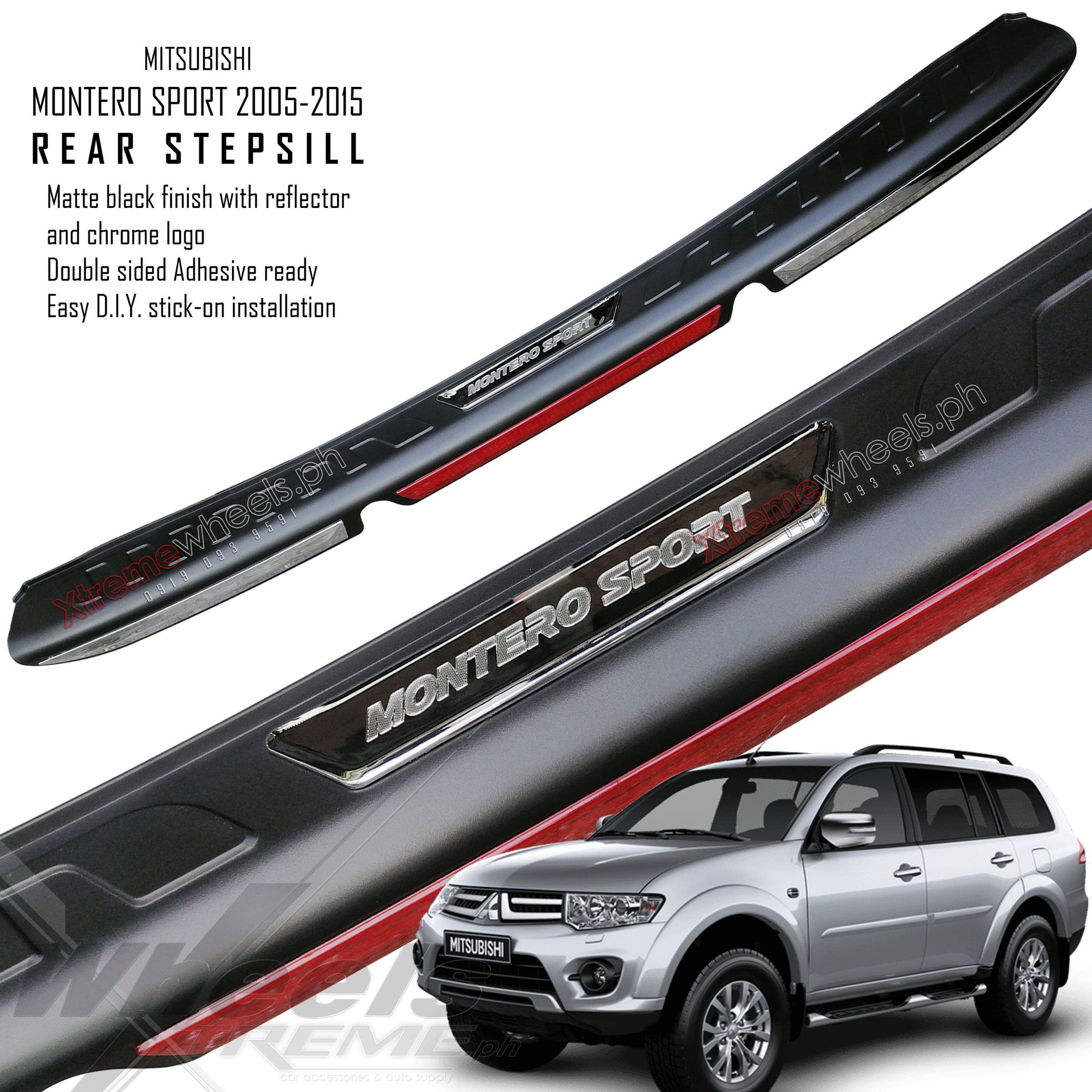 Montero Sport 2008-2015 Thailand Made Rear Bumper Protector Stepsill ...