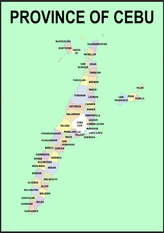 Cebu Province Map Waterproof A4 Laminated Chart | Lazada PH