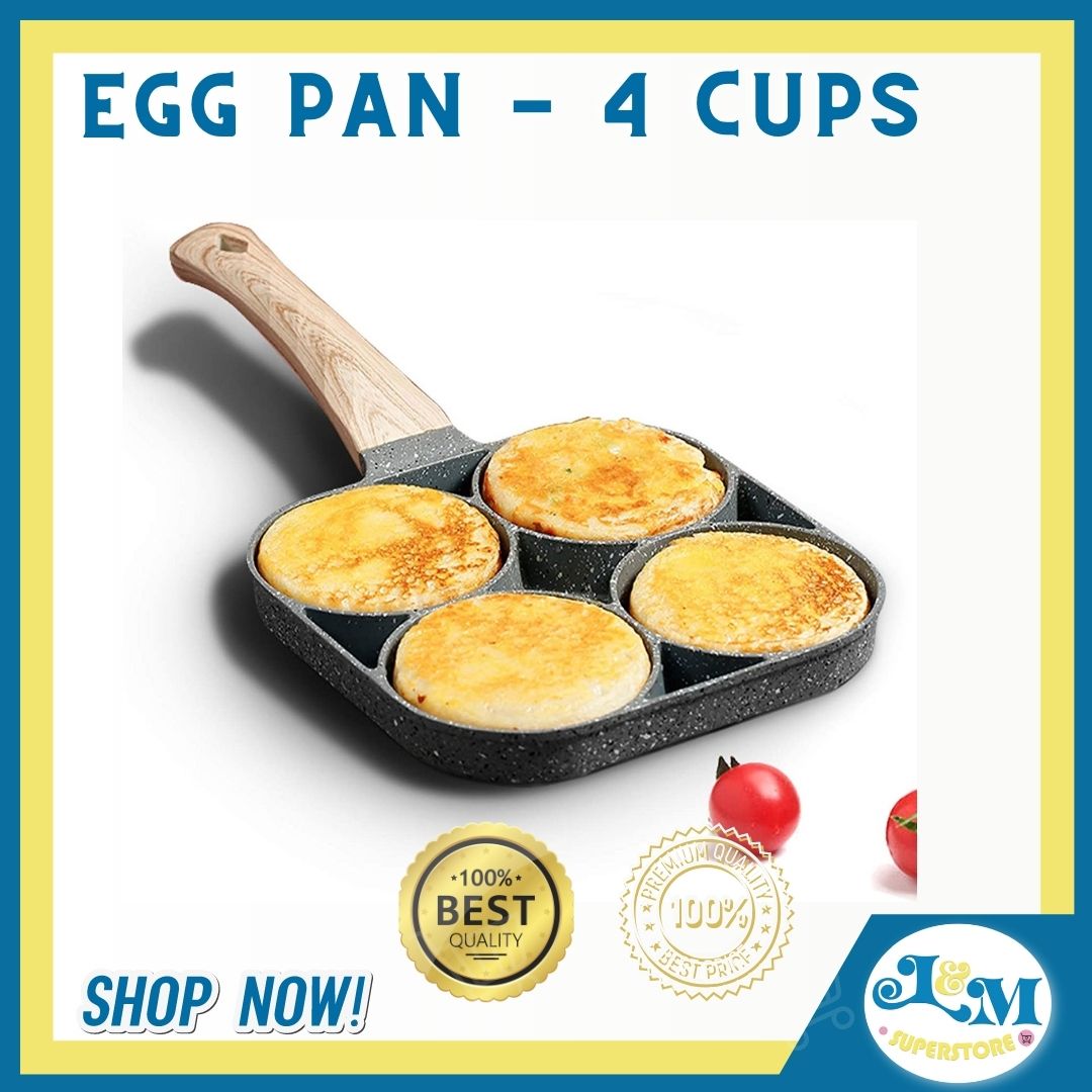 [L&M] Non Stick Mini Egg, Pancakes Frying Pan | 4 Egg Frying Pan, 4 ...