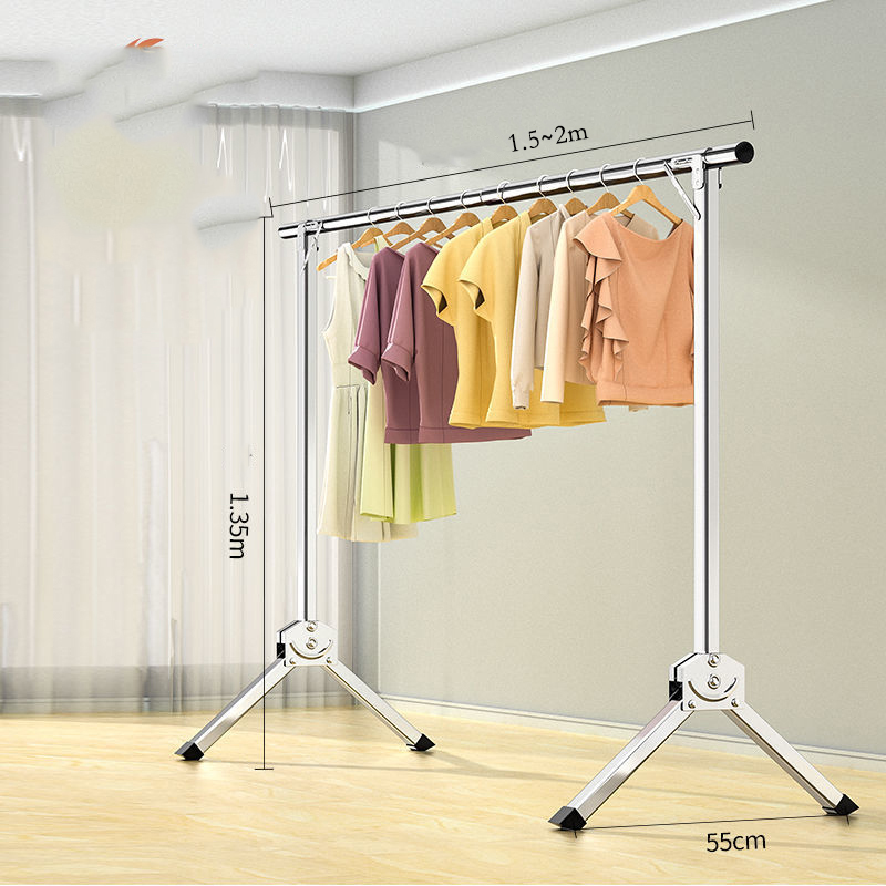 M RELIANCE Clothes Rack Floor-to-ceiling Stainless Steel Folding ...