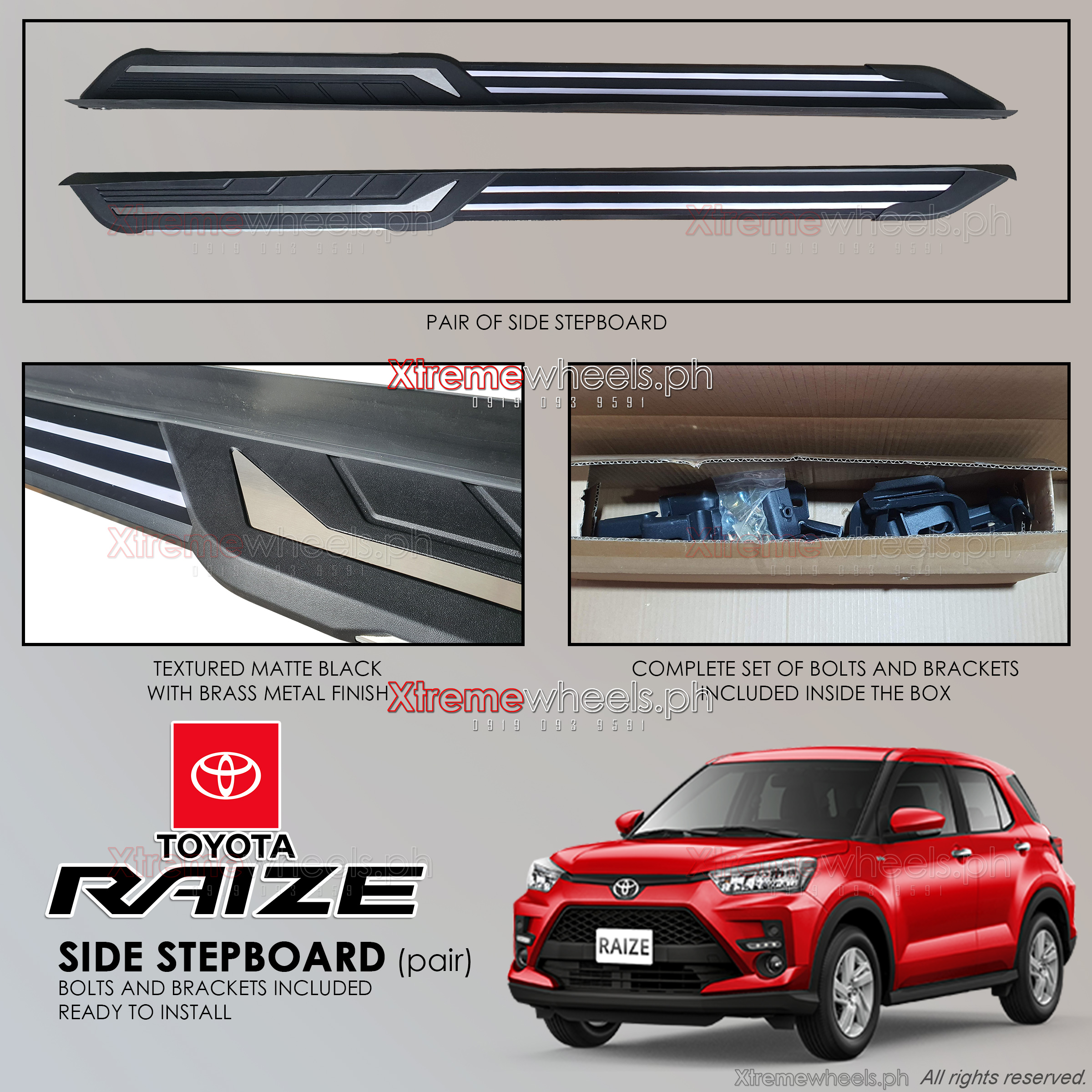 Toyota Raize E G Turbo 2022-2025 1 set Heavy Duty Door Steel Step Board ...