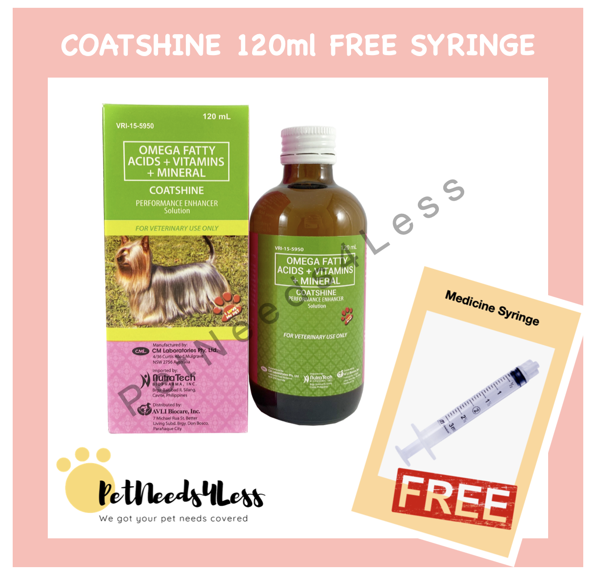 Coat Shine for Pets Dogs 120ml Coatshine FREE SYRINGE | Lazada PH