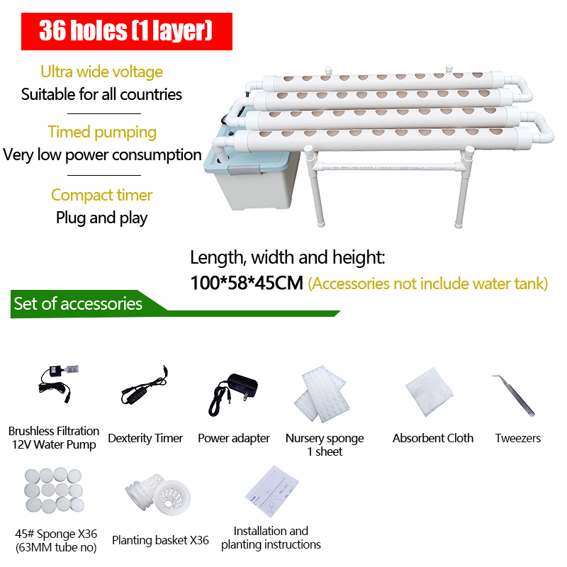 【1-3 Days Delivery】DEKES Hydroponics NFT System with 108 Holes Kits ...