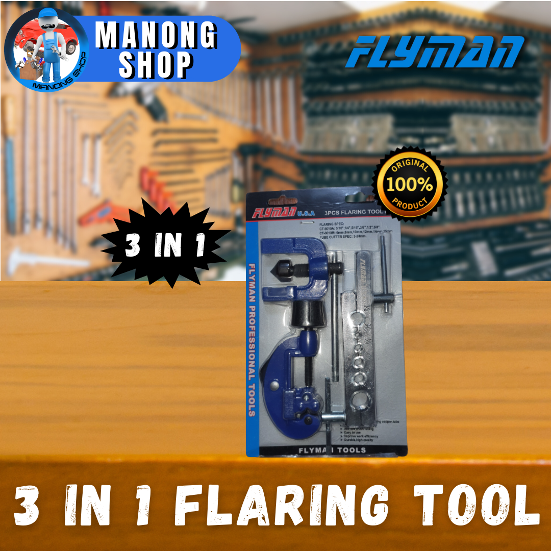 Manong Shop Flyman Flaring Tools 3 In 1 Set Tube Cutter Flaring Tool ...