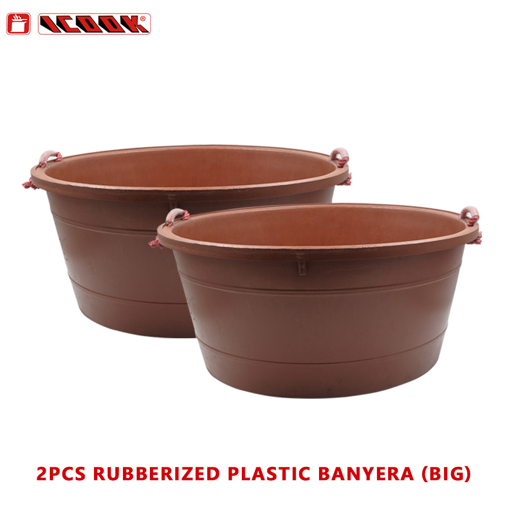 2pcs Industrial Grade Rubberized Plastic Basin Fish Banyera Round LARGE ...