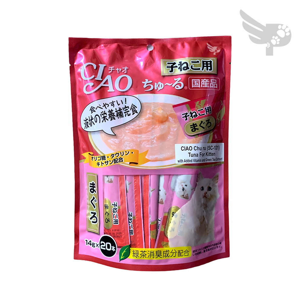 CIAO CHURU 14g x 20 sticks – (SC-121) TUNA FOR KITTEN - SOLD PER PACK - CAT WET FOOD / TREATS ...