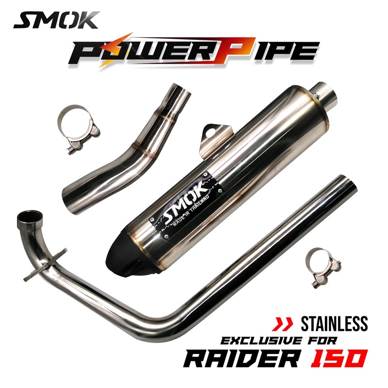 MOTO ONE SMOK THAILAND POWER CHICKEN MUFFLER PIPE FOR RAIDER 150 BLACK ...