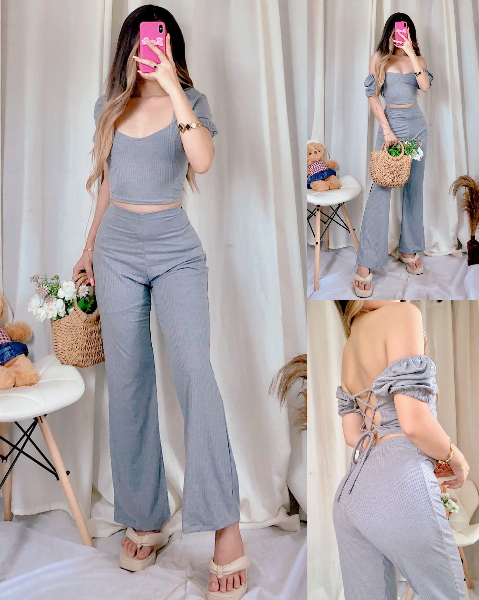 TERNO PUFF SLEEVE COORDINATE V&M CLOTH | Lazada PH