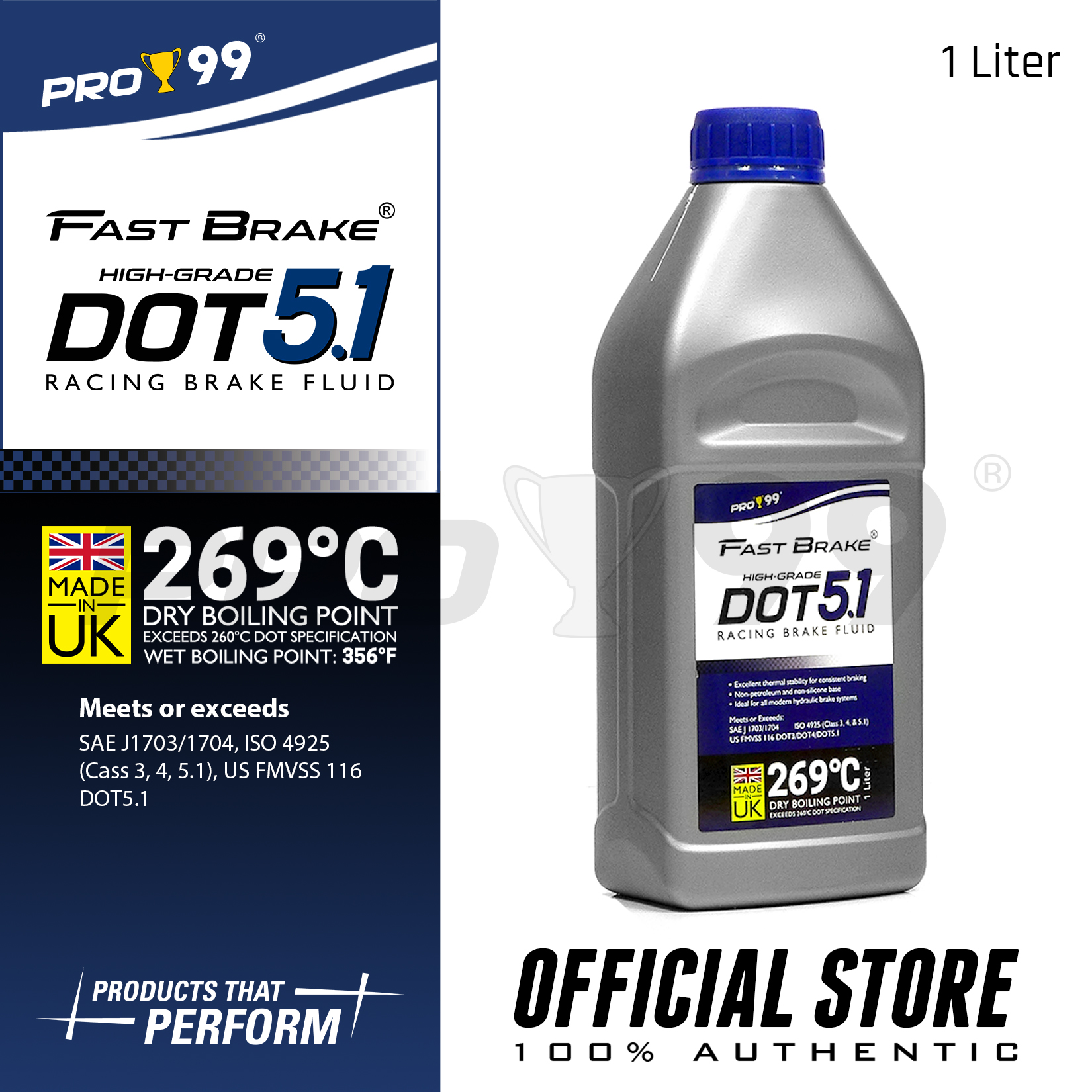 PRO-99 FastBrake High-Grade DOT 5.1 Car Brake Fluid 1Liter Pro99 PN# ...