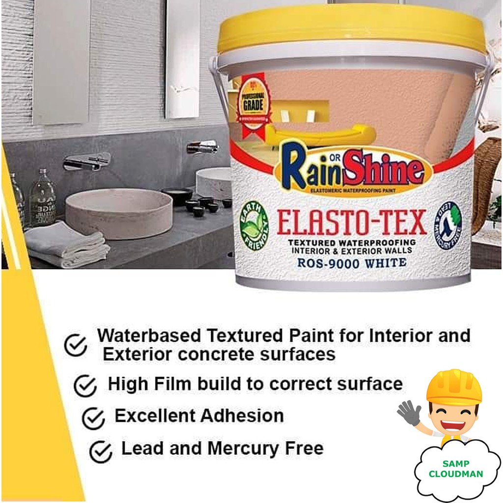 【READY STOCK】 ♔Rain or Shine Elasto-Tex Textured Waterproofing Paint ...