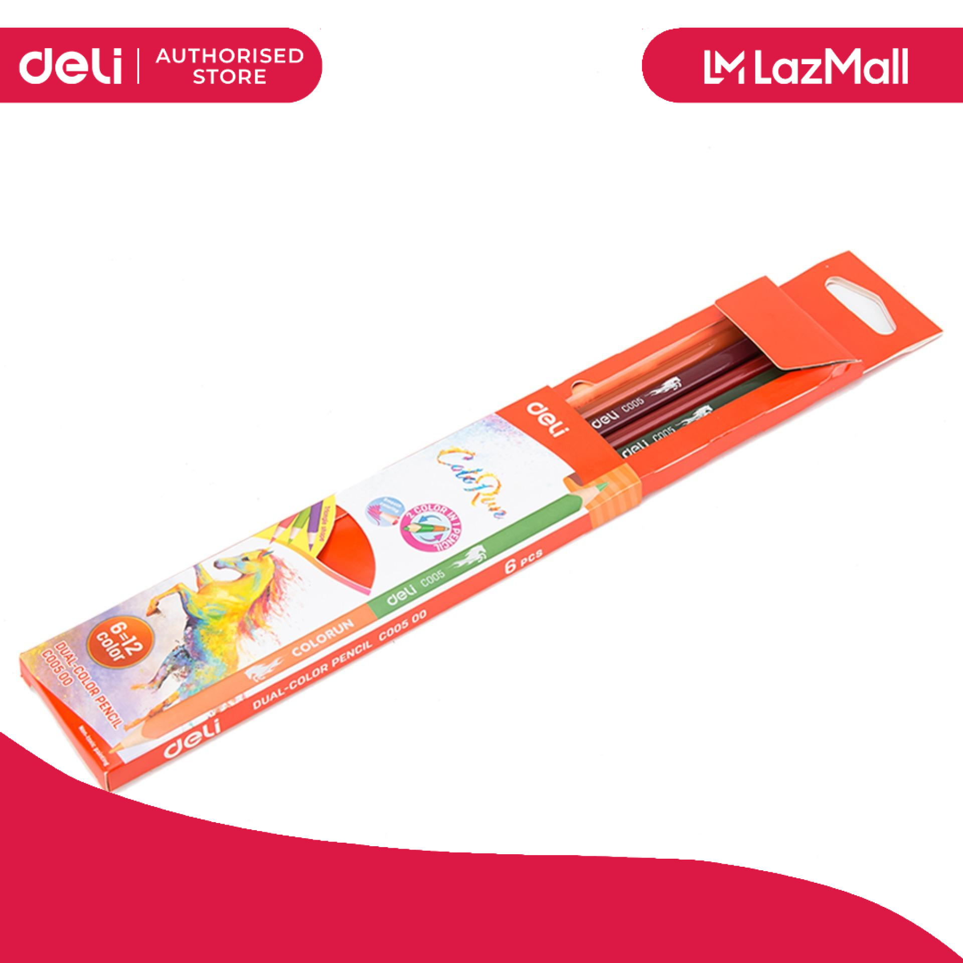 Deli School Supplies- Dual Tip Color Pencil 24 Colors EC00520 ...