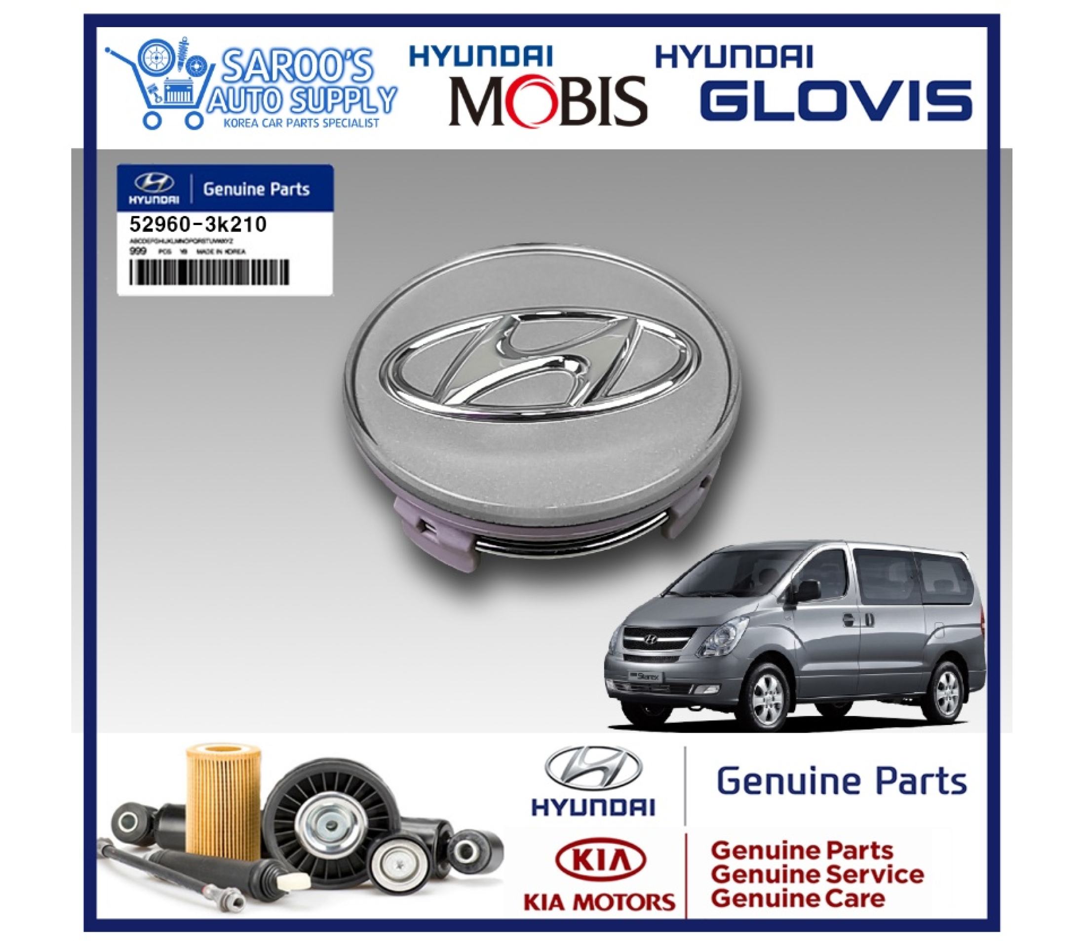 [Genuine] Wheel Cap For Grand Starex , 60mm , 2007-2020, Hyundai ...