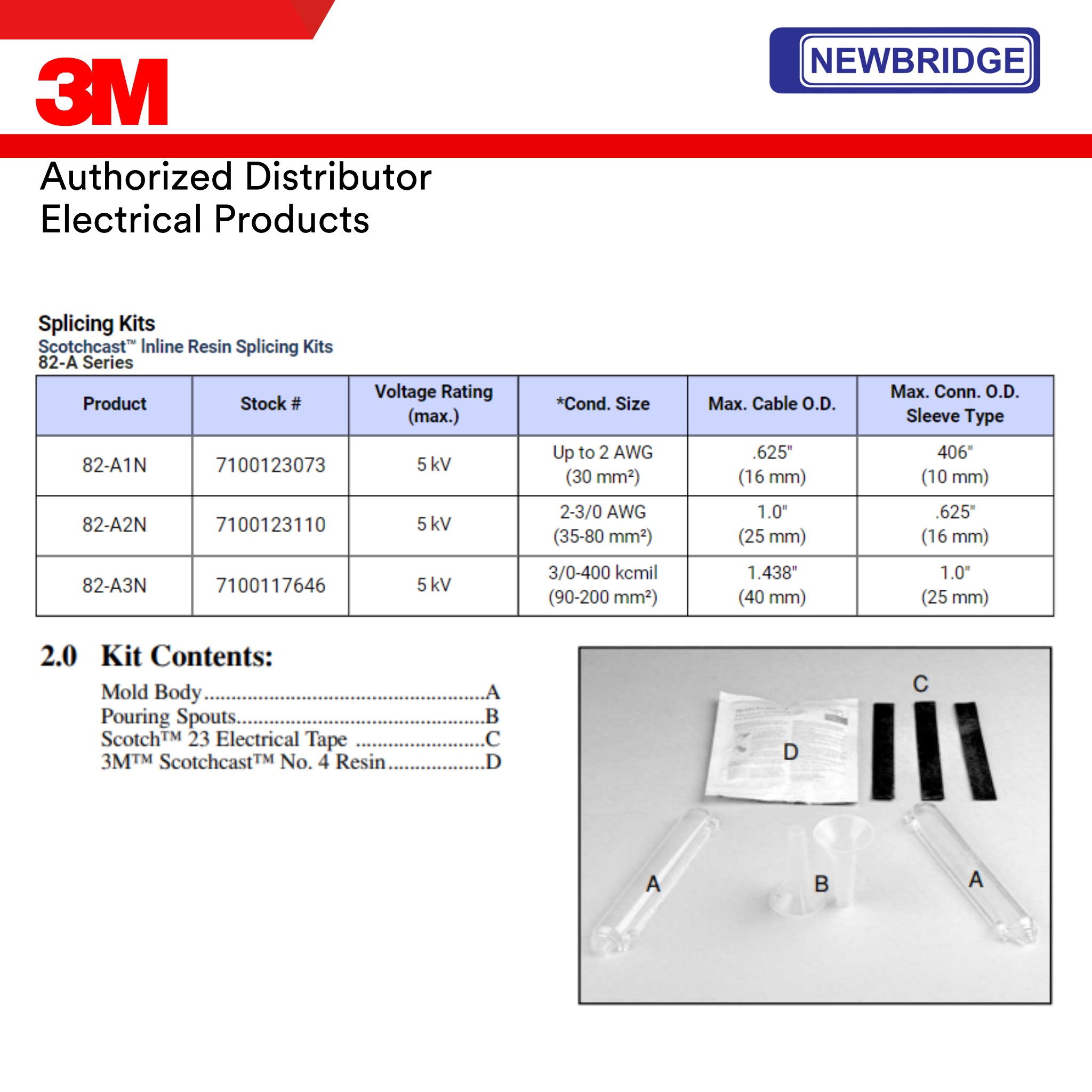 3m Scotchcast 82-a1 Inline Resin Power Cable Splice Kit, 51% OFF