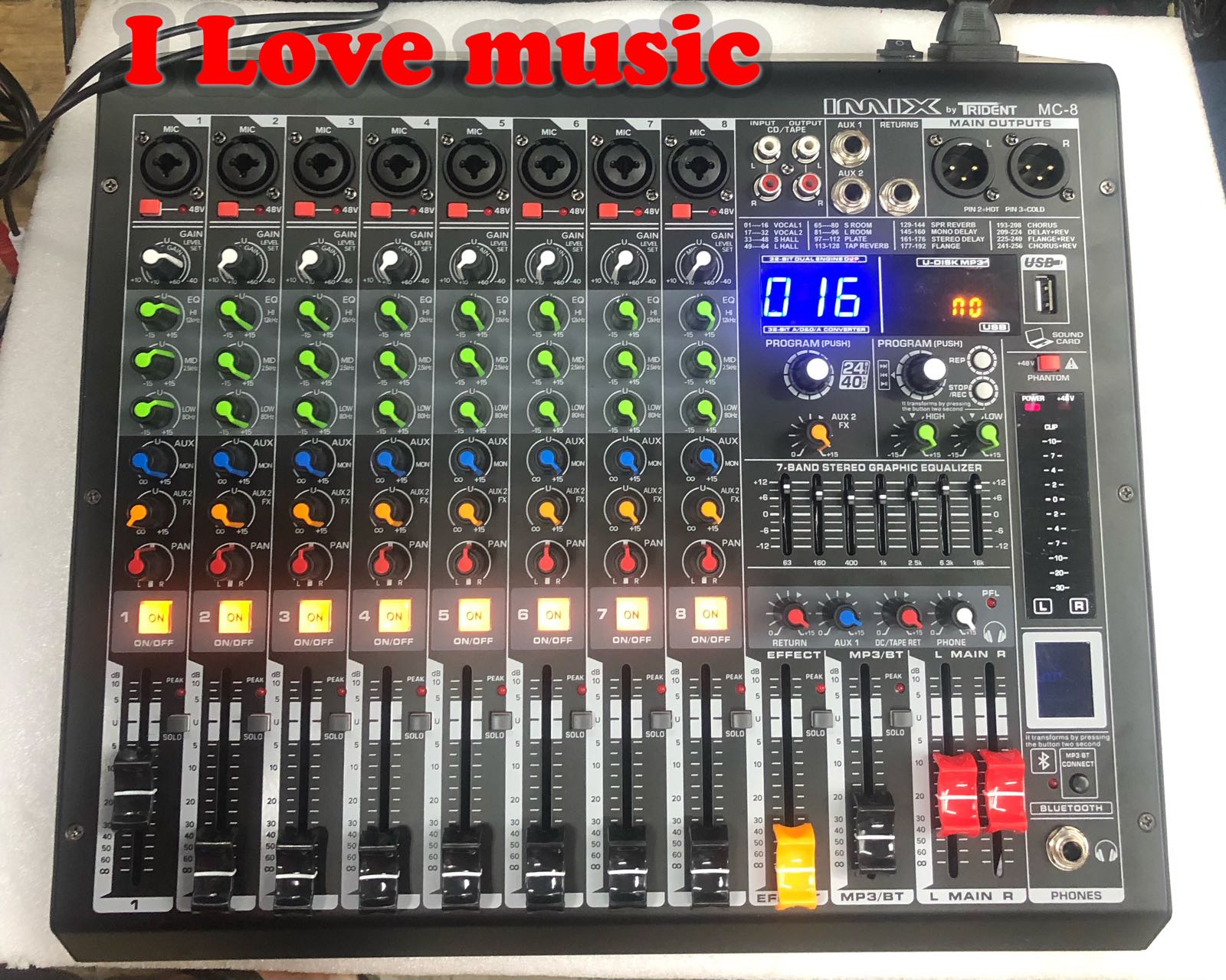 Original IMIX by Trident MC-8 channel mixer with USB and bluetooth ...
