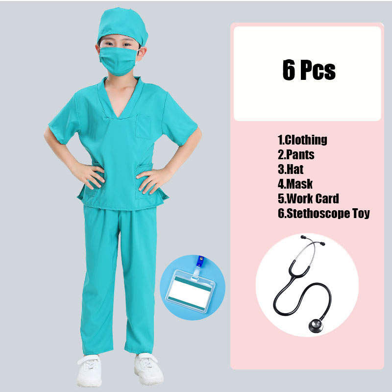 【3-11 Years Old】Doctor Costume For Kids Girls Nurse Uniform Surgical ...