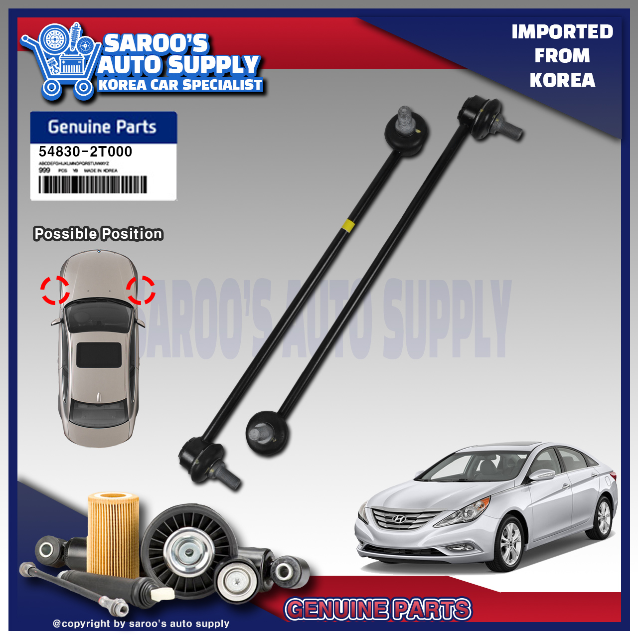 [Genuine] Stabilizer Link Set For Hyundai Sonata (11-16) , Original ...