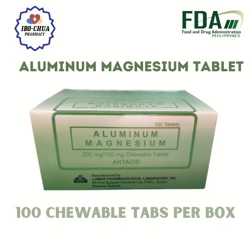 Aluminum Magnesium 200mg/100mg (ANTACID)- 100 chewable tablets | Lazada PH