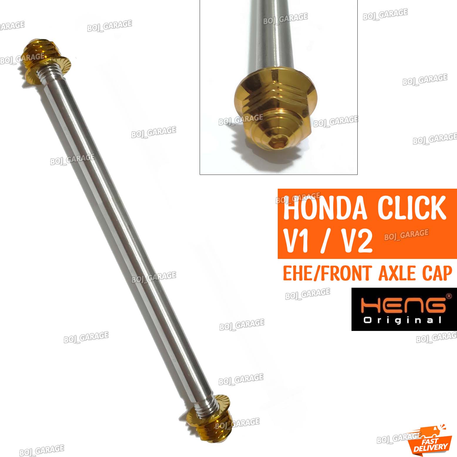 Honda CLICK V1 V2 Ehe/front axle Made in Thailand Original Heng SILVER ...