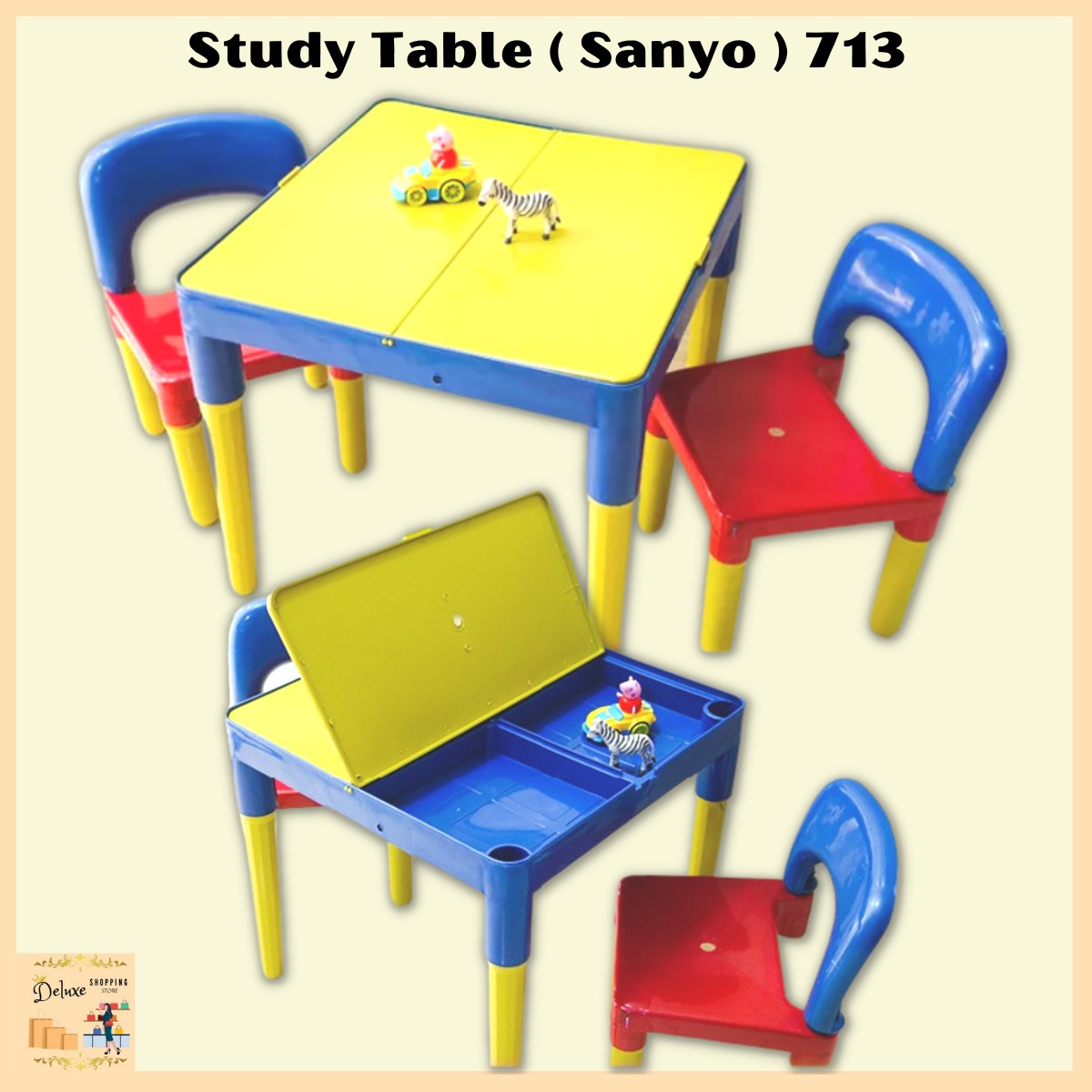 0713 KIDS STUDY TABLE WTH 2 CHAIRS/ NO TABLE COMPARTMENT/ TABLE WITH 2 ...